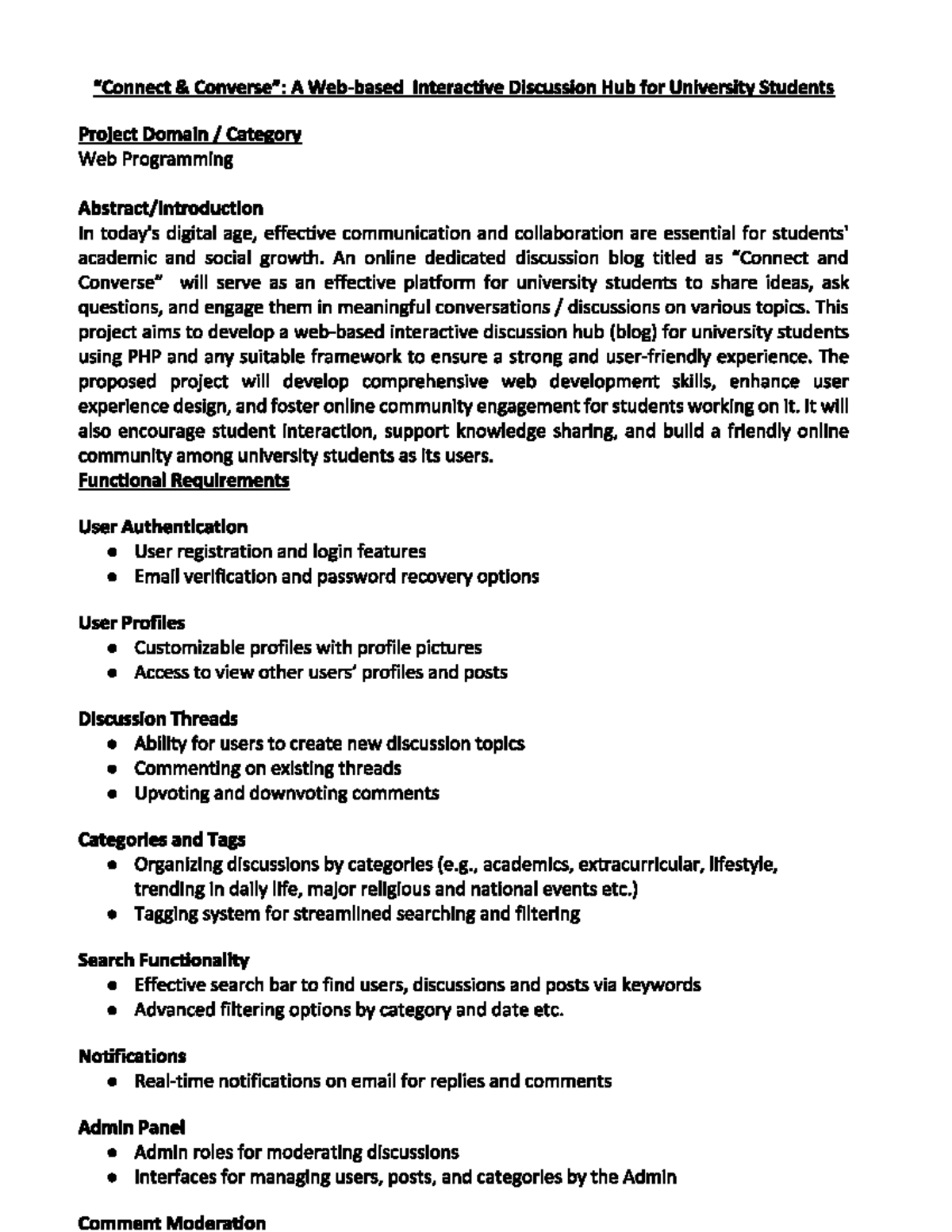 Web Programming Project: Interactive Discussion Hub for Students - Studocu