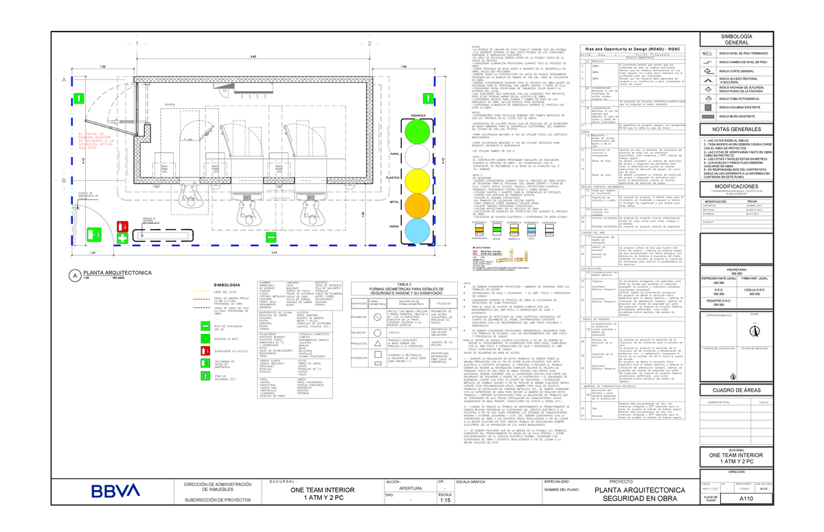 A110 - Planta Arquitectónica y Simbología de Seguridad en Obra - Studocu