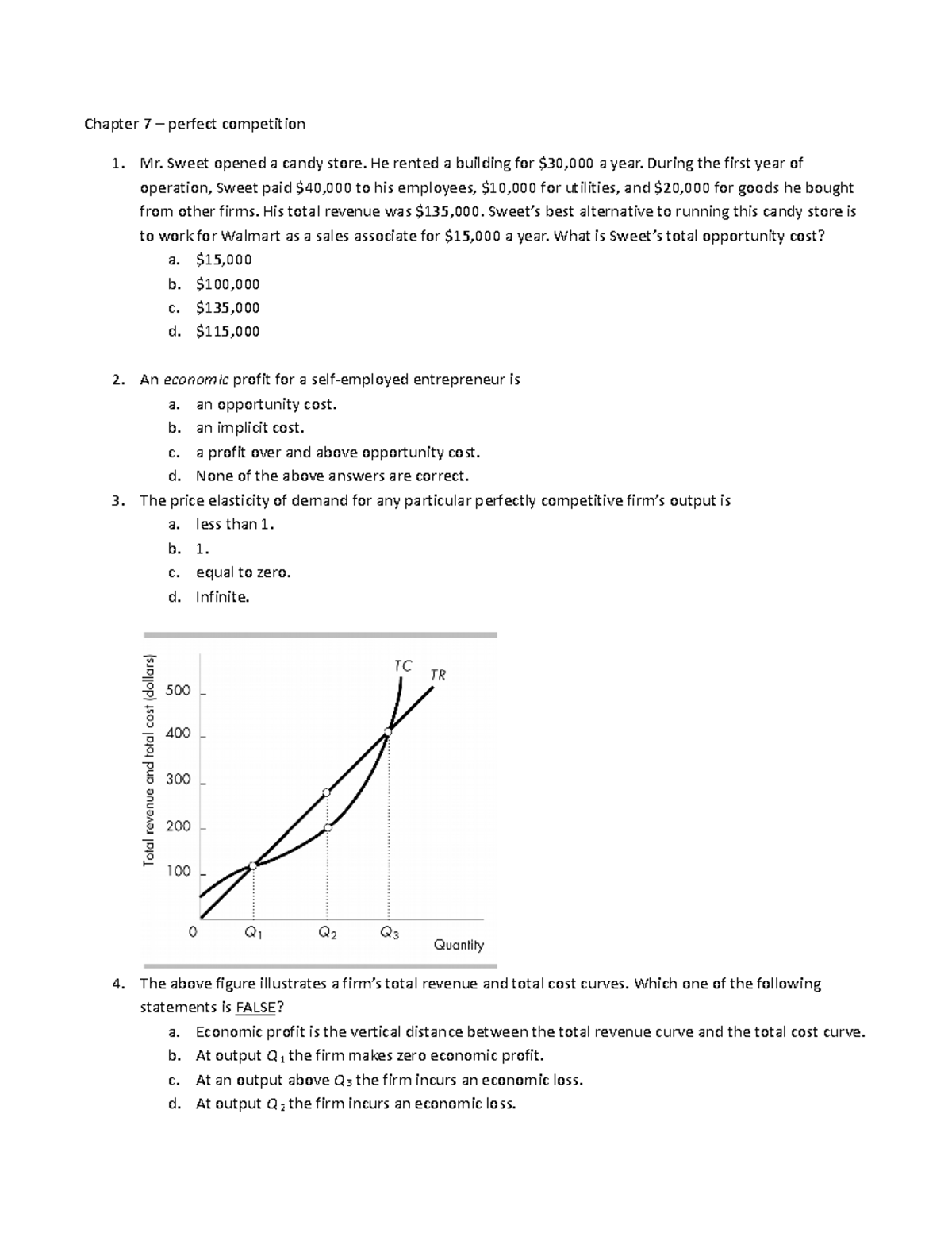 Addition MC ch.7(perfect competition) - Chapter 7 – perfect competition ...