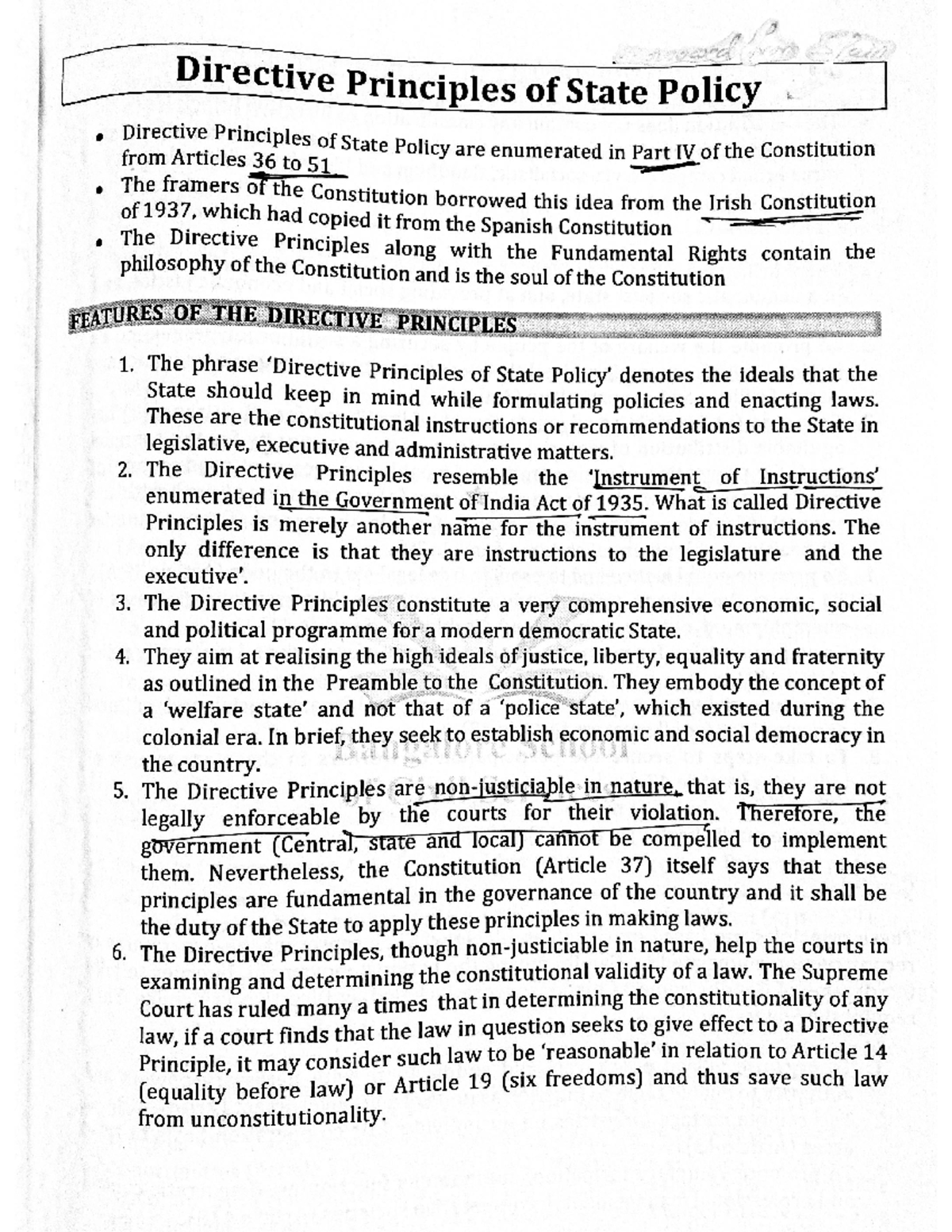 Indian Constitution M3 - Directive Principles of State Policy Directive ...
