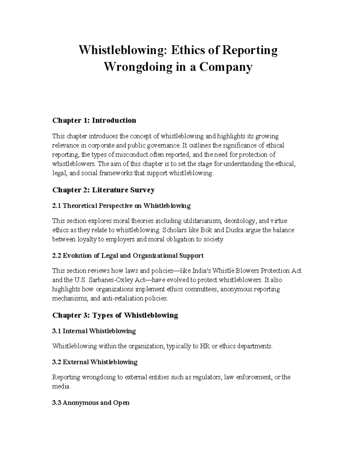 Whistleblowing Ethics Report: A Comprehensive Overview - Studocu
