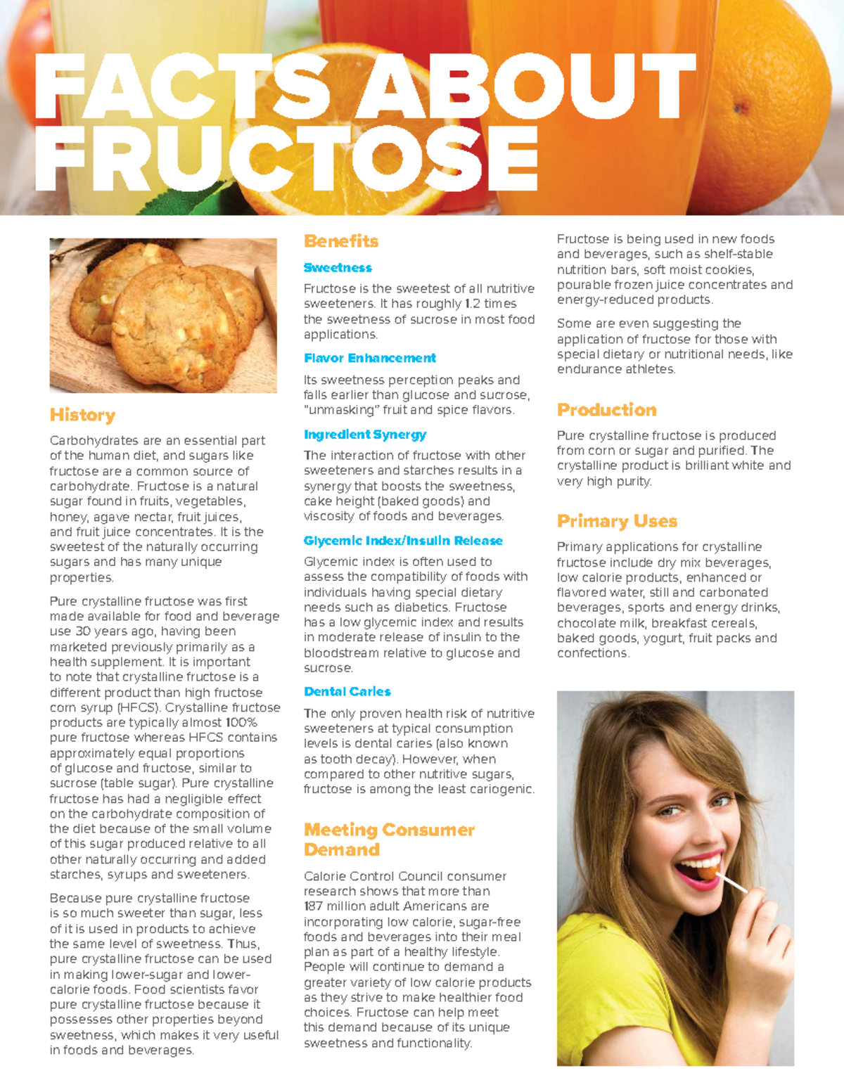 Brochure: Facts About Fructose Benefits and Uses in Foods - Studocu