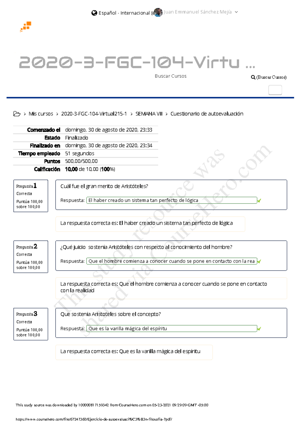 509649866 Ejercicio de Autoevaluaci n Filosofia 7 PDF - Buscar Cursos (Buscar Cursos) Pregunta 1 ...
