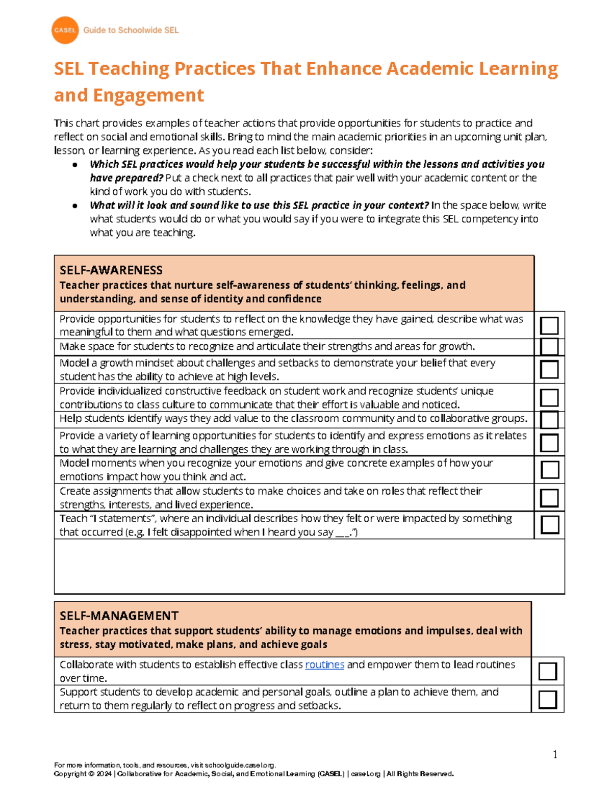 SEL Teaching Practices for Enhancing Learning & Engagement 10 - Studocu