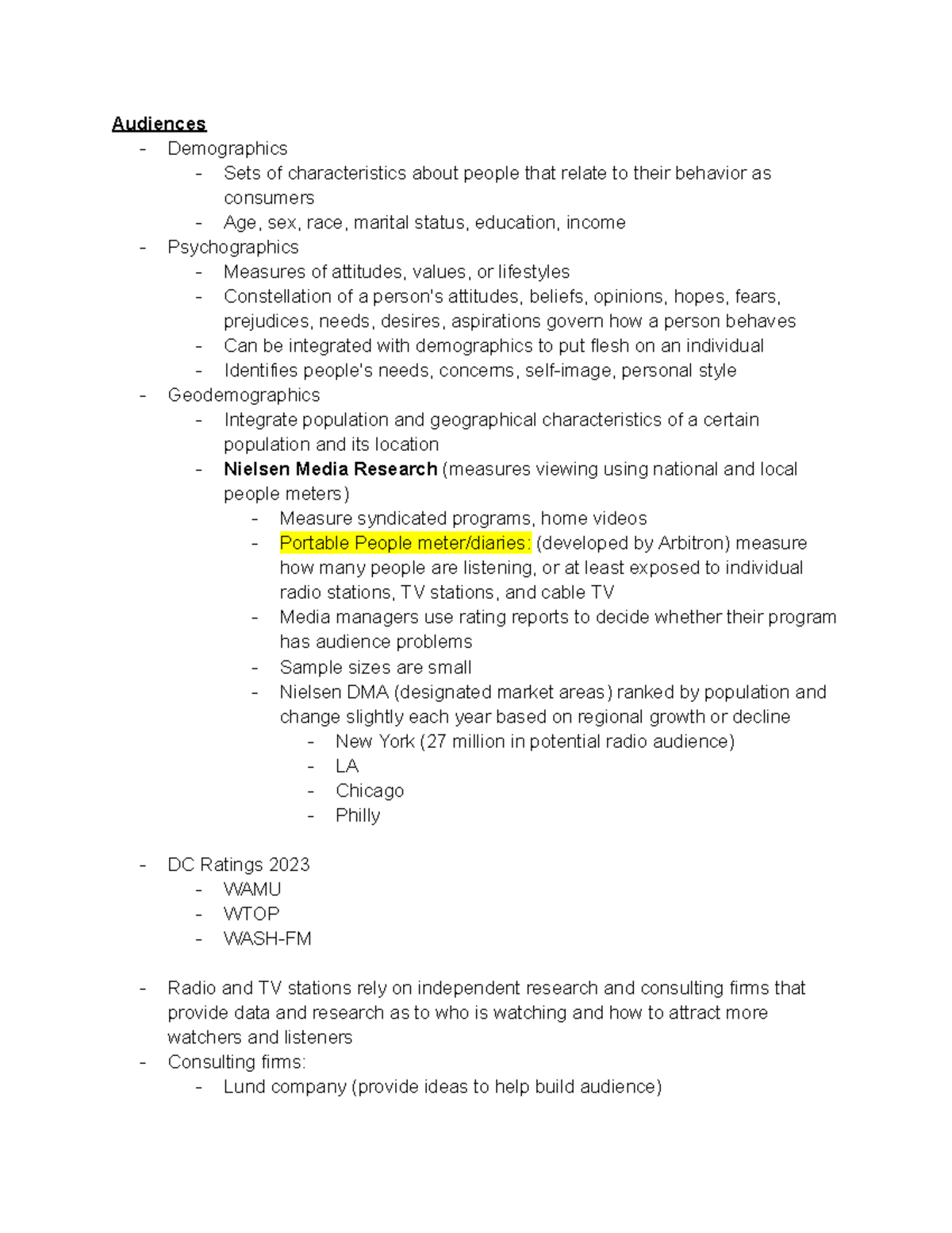 COMM 359 - Module 3 Lecture Notes: Understanding Audiences & Research ...