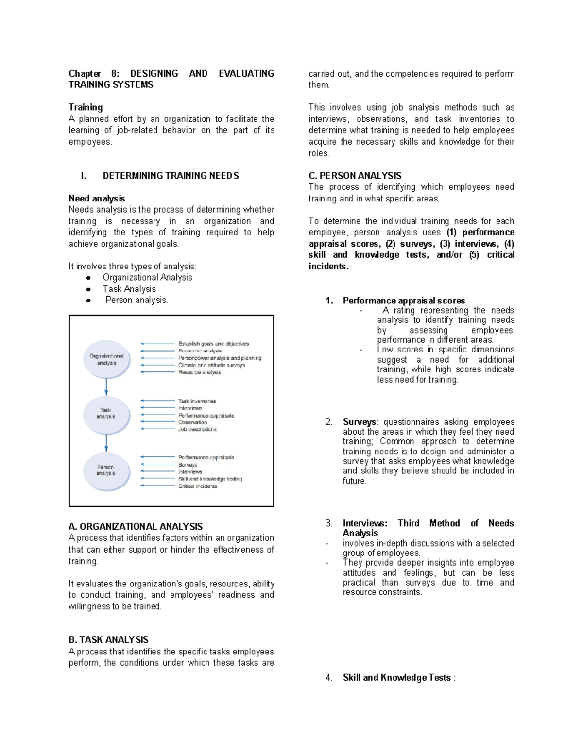 Chapter 8: Training System Design & Evaluation (HRM 202) - Studocu