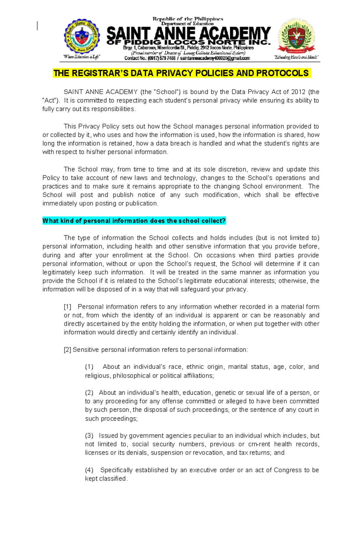 ACR SMEA 2021-2022 Report: School Monitoring & Evaluation Activities ...
