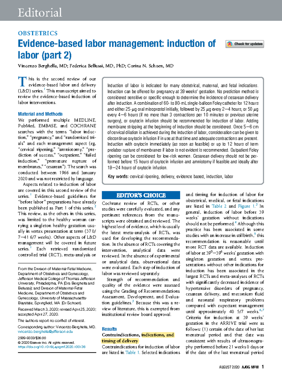 Induction of Labor Management: Evidence-Based Guidelines (AJOG MFM ...