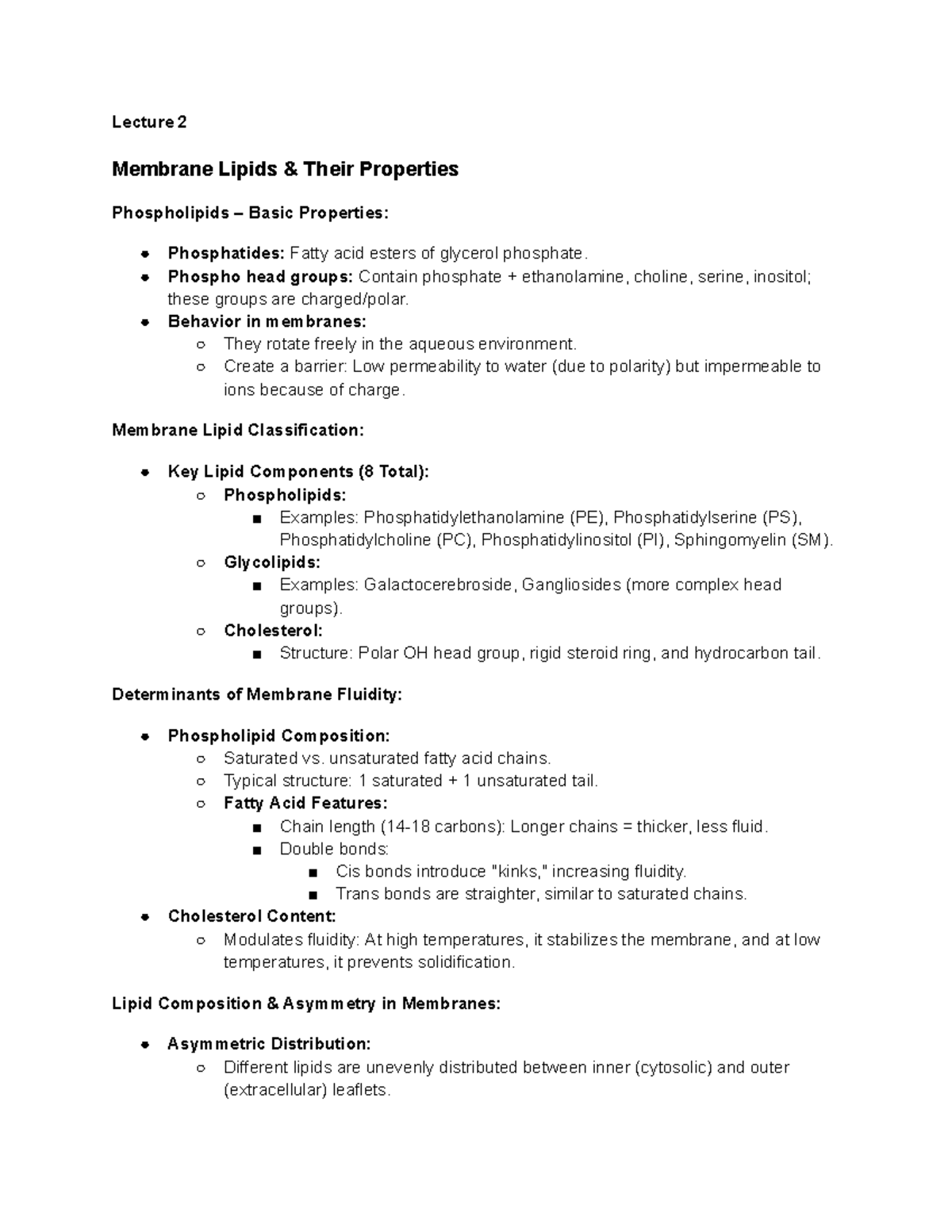 Membrane Excitability Notes: Lectures 1-5 Overview - Studocu