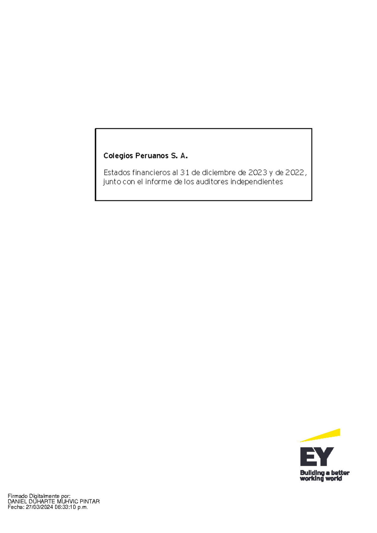 Colegios - sdsdsdsd - Colegios Peruanos S. A. Estados financieros al 31 ...