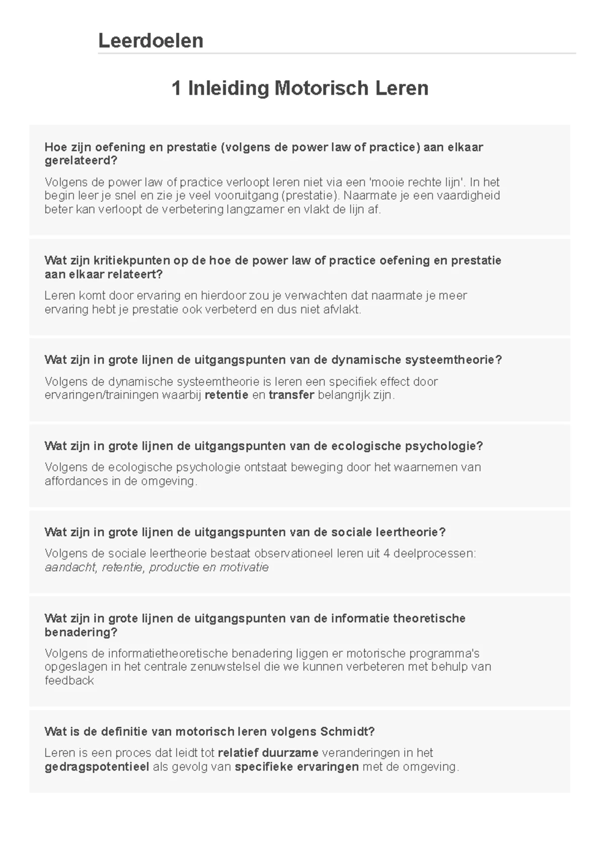 Werkcollege 2 impliciet en expliciet leren - Zorg dat je vooraf aan het ...