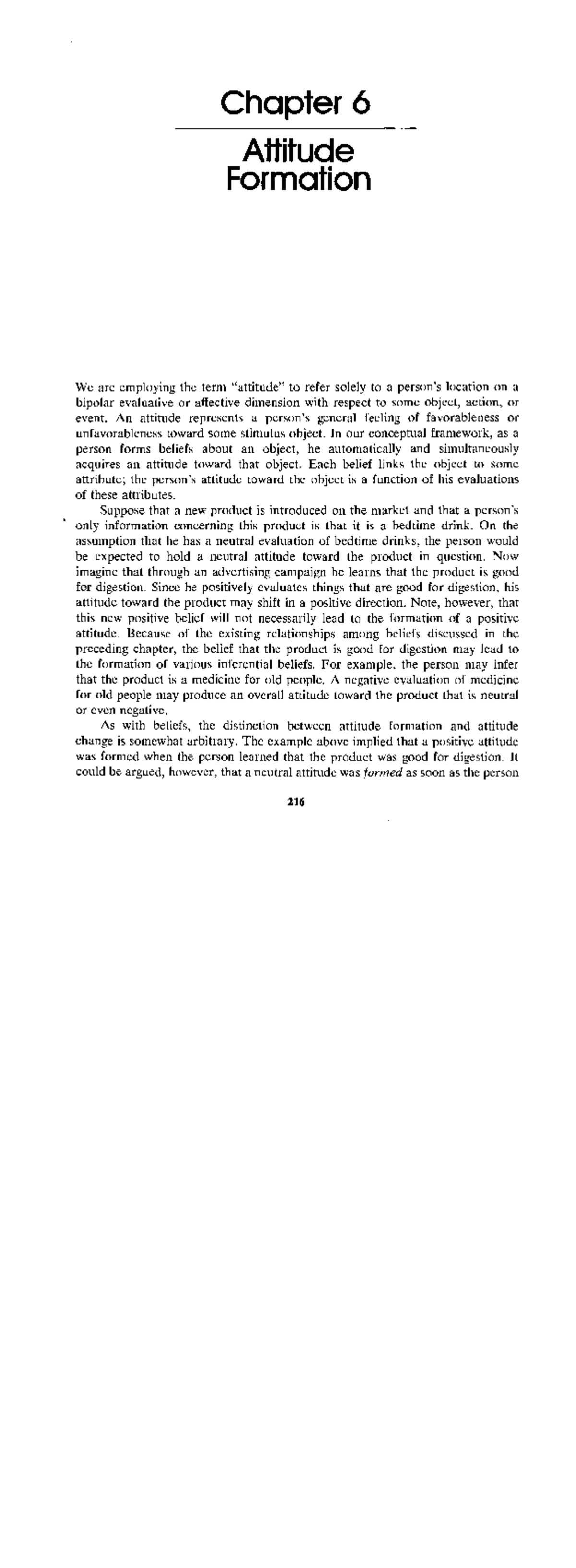 Chapter 6: Attitude Formation in the Theory of Reasoned Action (TRA ...