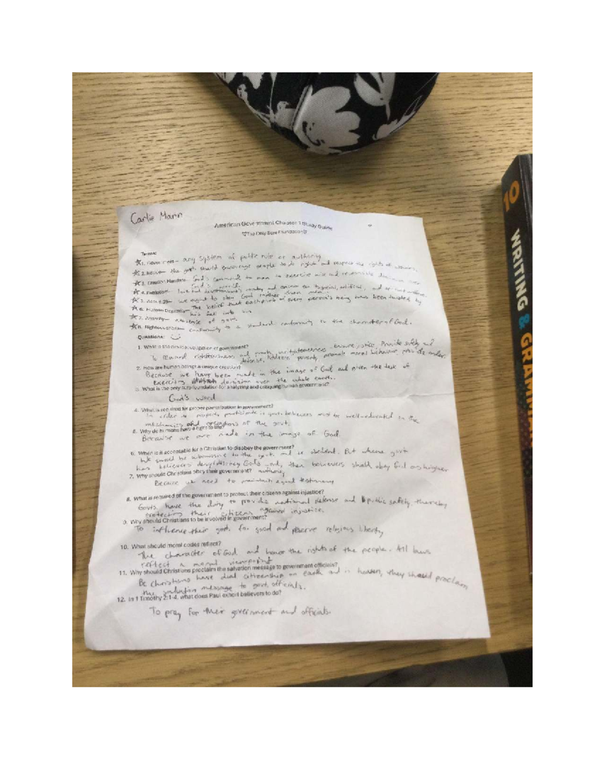 American Government Chapter 1 Study Guide: Key Concepts and Terms - Studocu