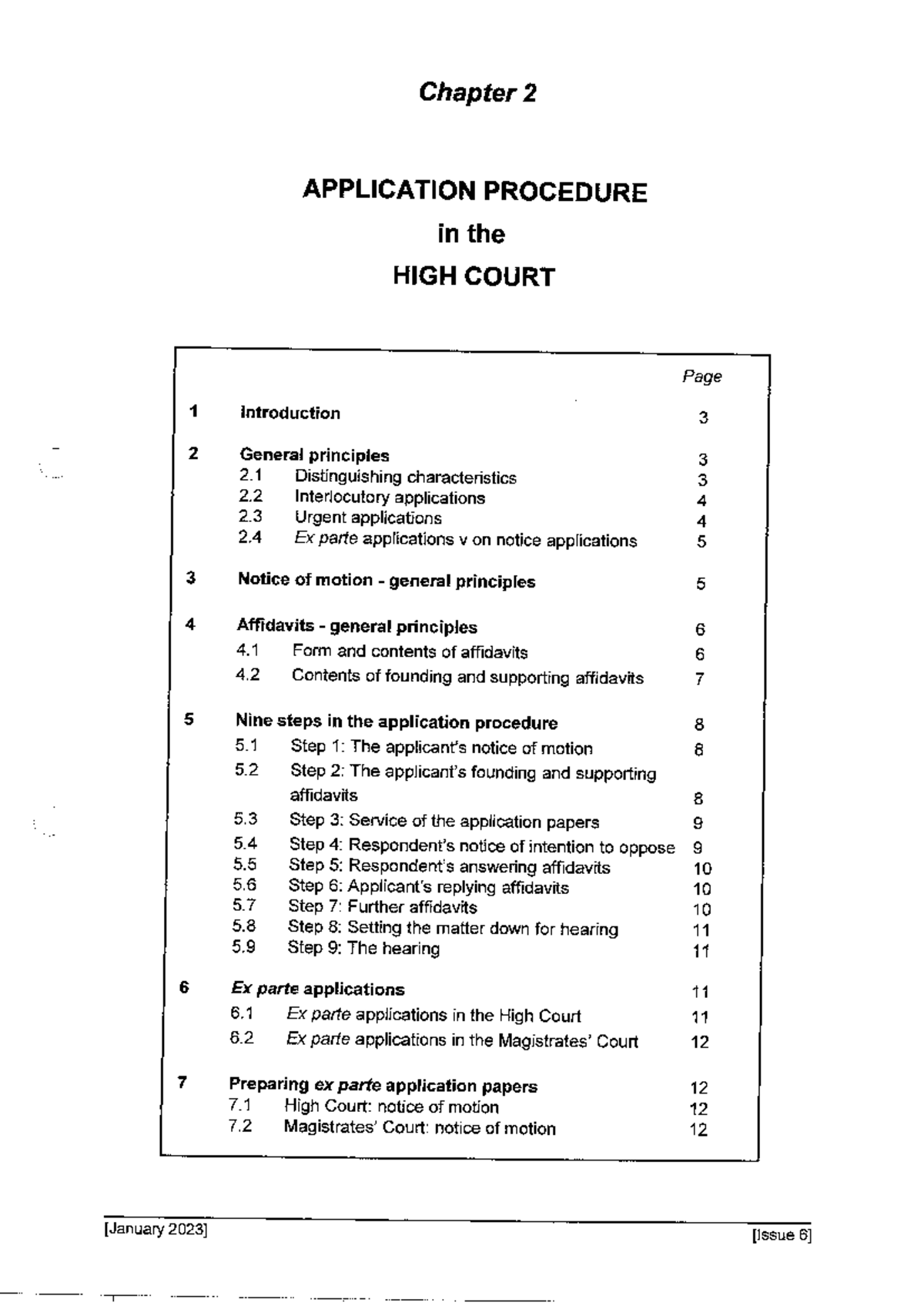 Chapter 2: Application Procedure in the High Court - Summary - Studocu