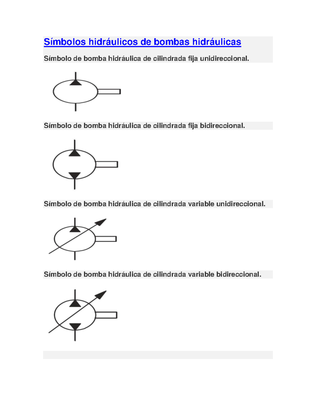 Símbolos Hidráulicos para Bombas y Motores - Guía Completa - Studocu