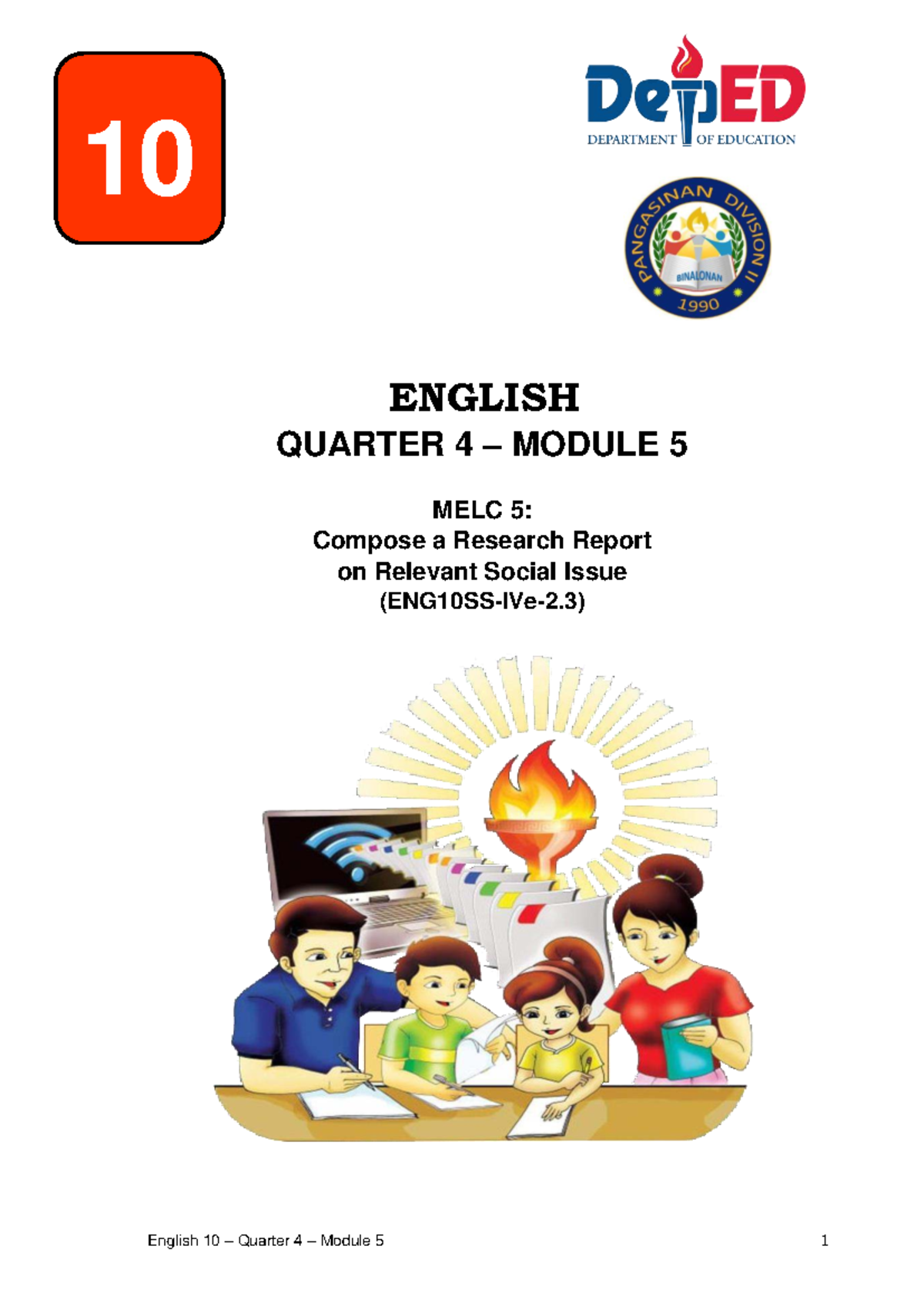 G10 ENGLISH Q4 MODULE 5: Research Report on Social Issues - Studocu