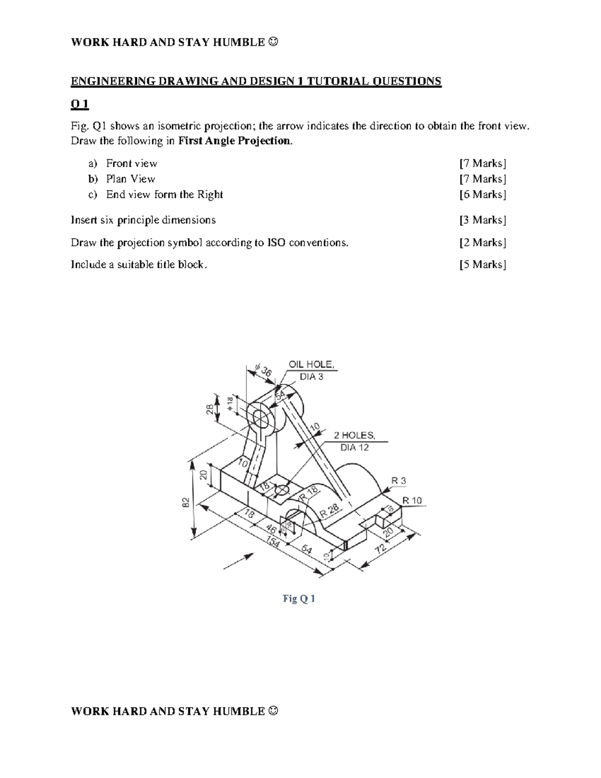 ENGR 101: Engineering Drawing & Design 1 Tutorial Questions - Studocu