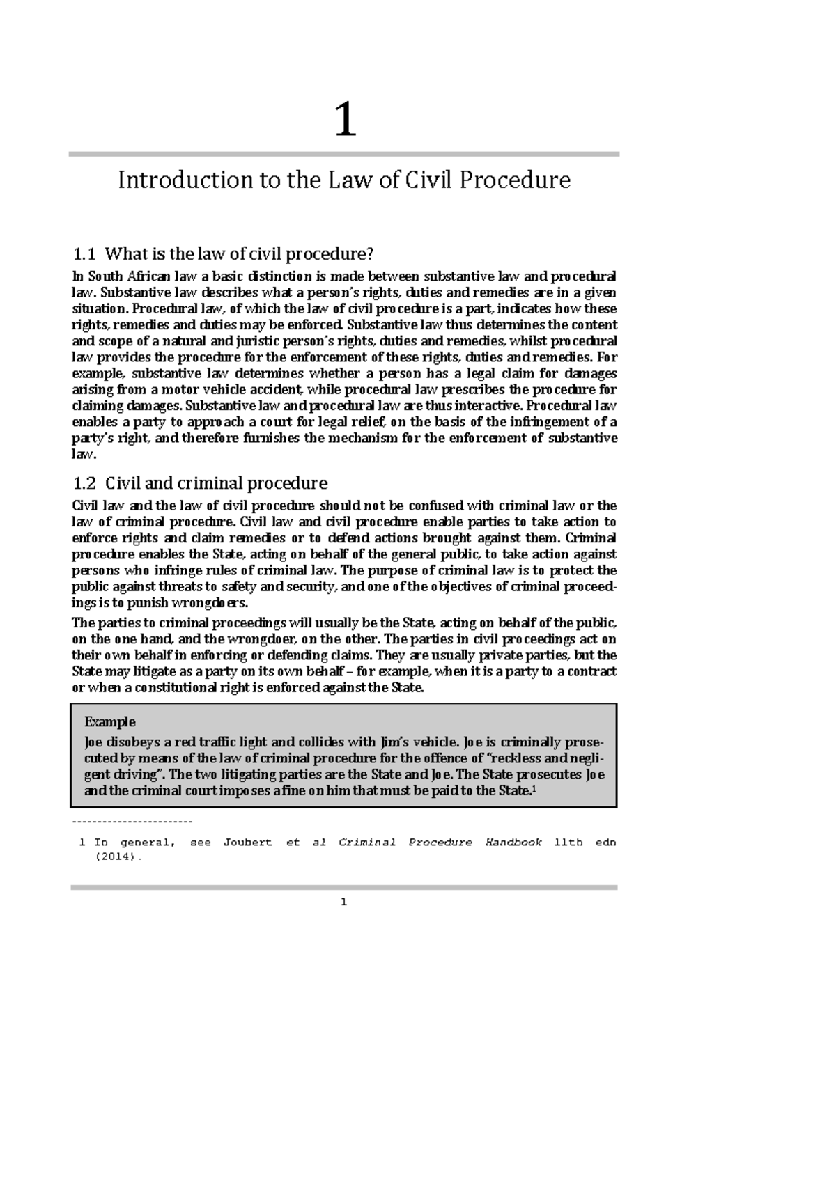 Chapter 1: Intro to Civil Procedure and Its Fundamental Principles ...