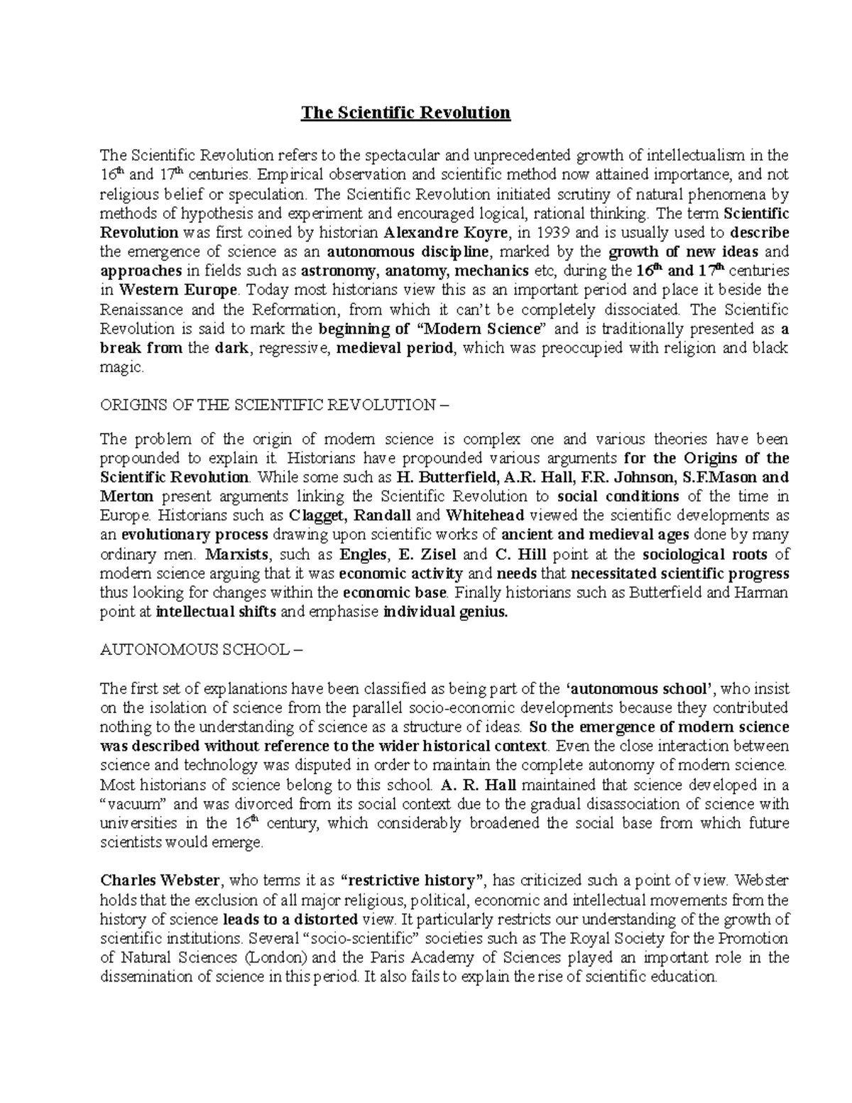 The Scientific Revolution - Empirical observation and scientific method ...