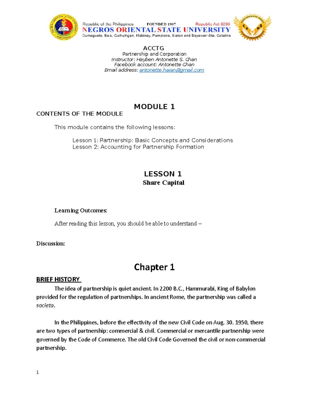accounting module 2 practice notes - Partnership and Corporation ...