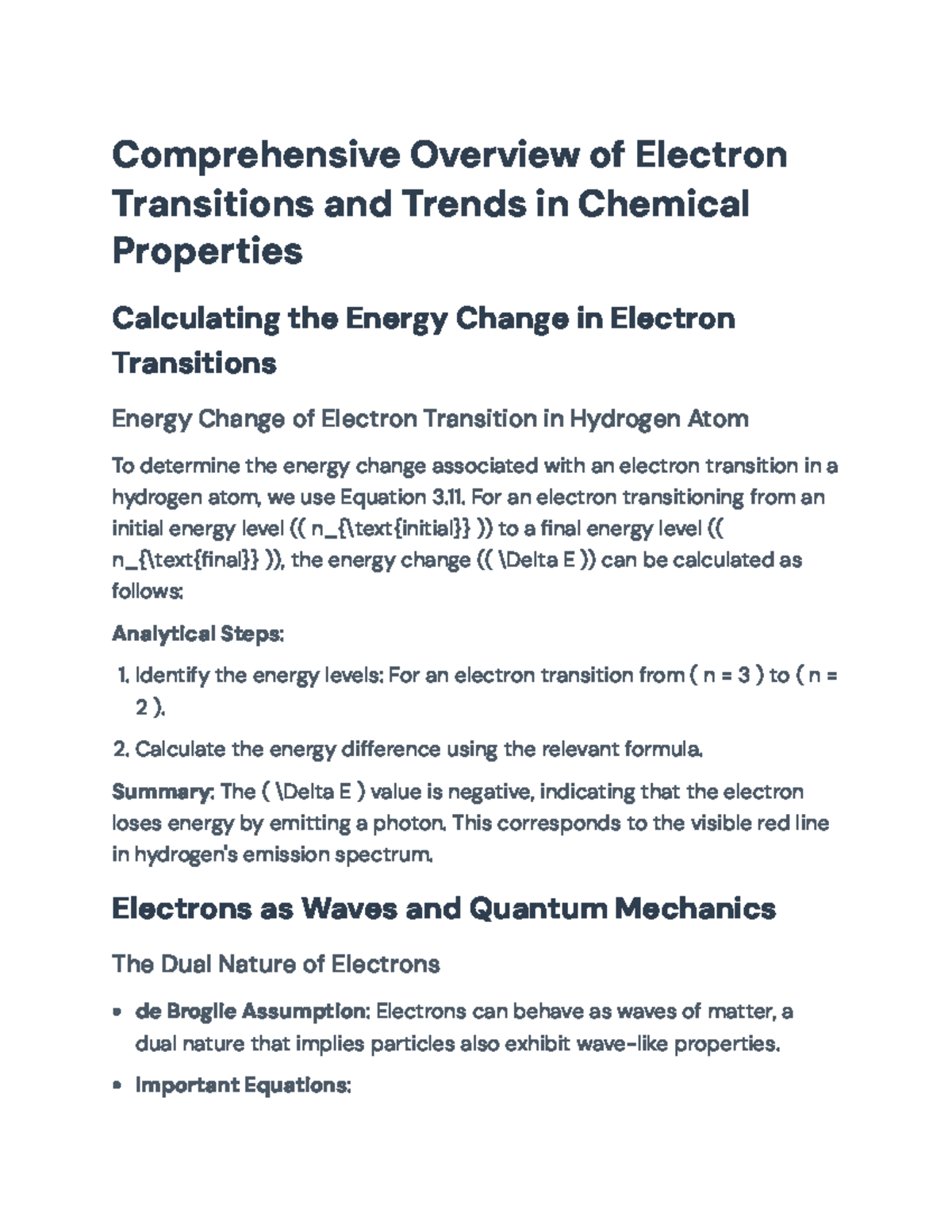 Understanding Quantum Numbers and Trends in Atomic Properties (Chem 101 ...