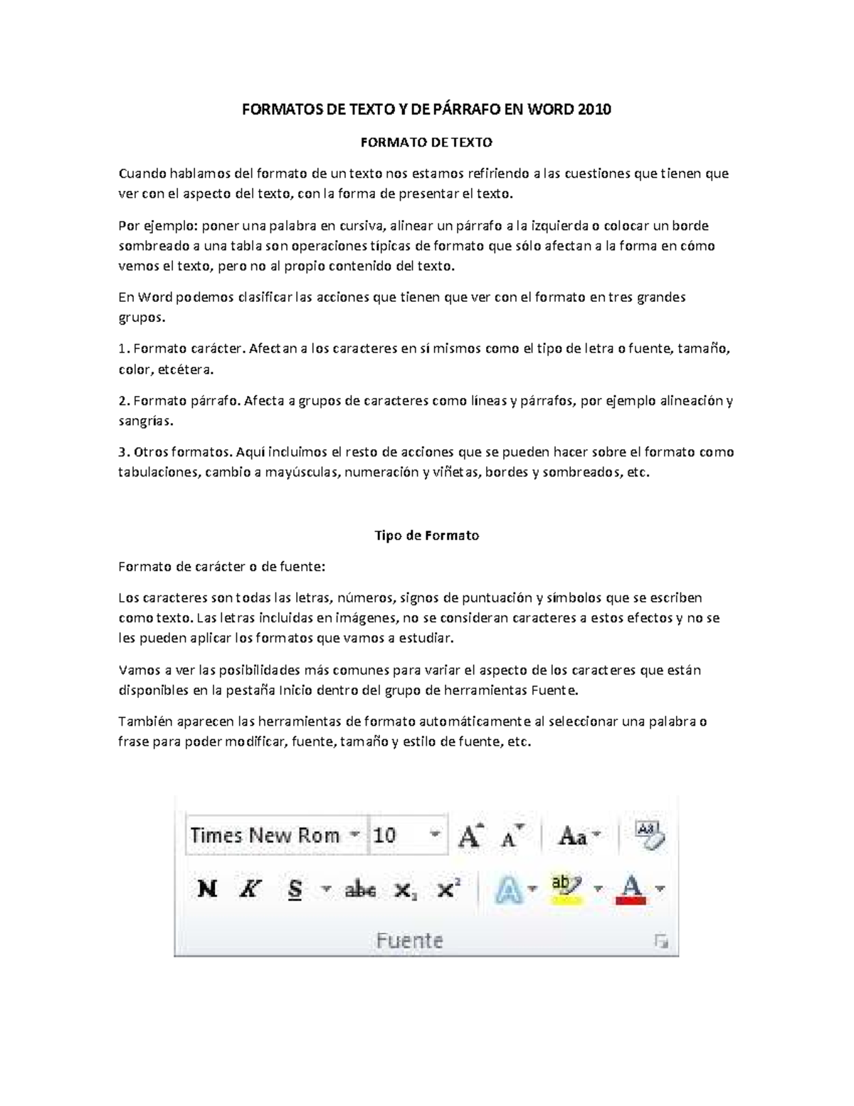 FORMATOS DE TEXTO Y PÁRRAFO EN WORD 2010: GUÍA COMPLETA - Studocu