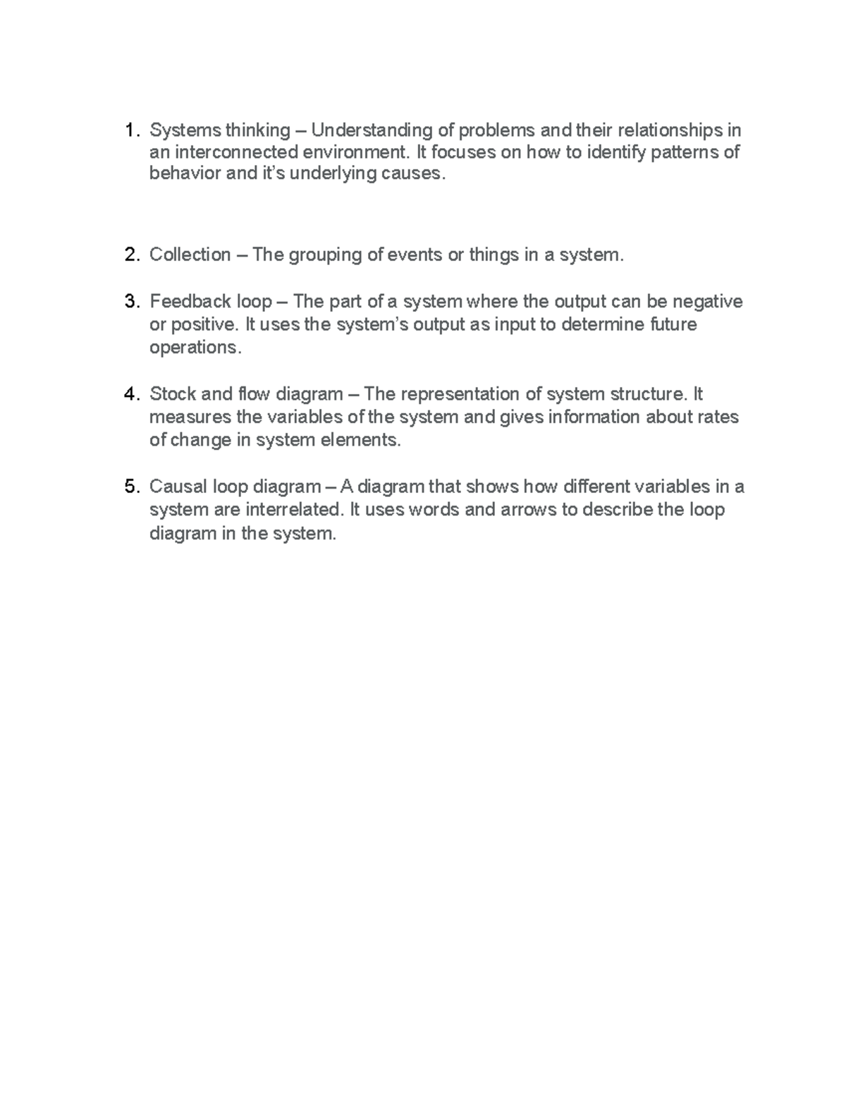 6-1 Systems Thinking Project Milestone: Key Concepts and Diagrams - Studocu