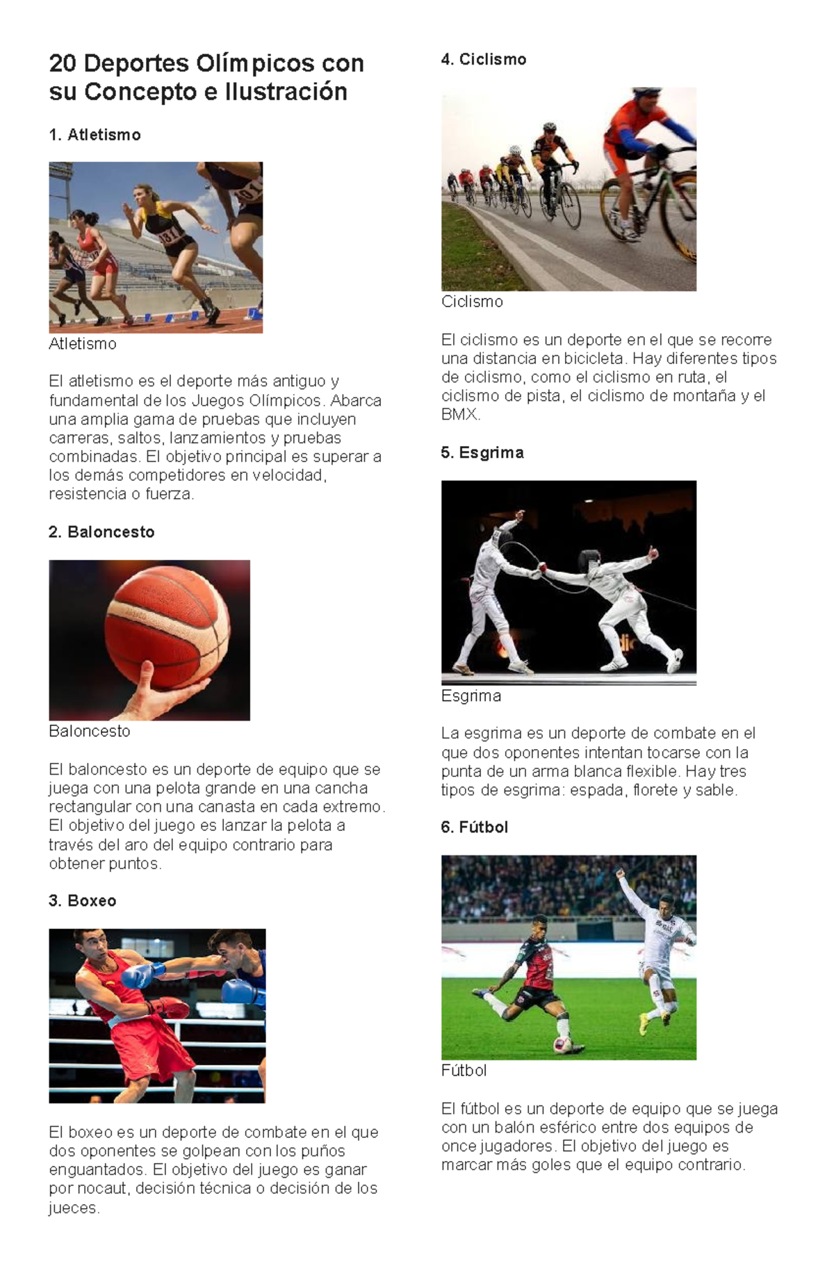 762245176 20 Deportes Olímpicos: Conceptos e Ilustraciones Clave - Studocu