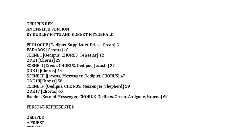 Oedipus Rex - AP Gov Study Notes and Analysis - Studocu