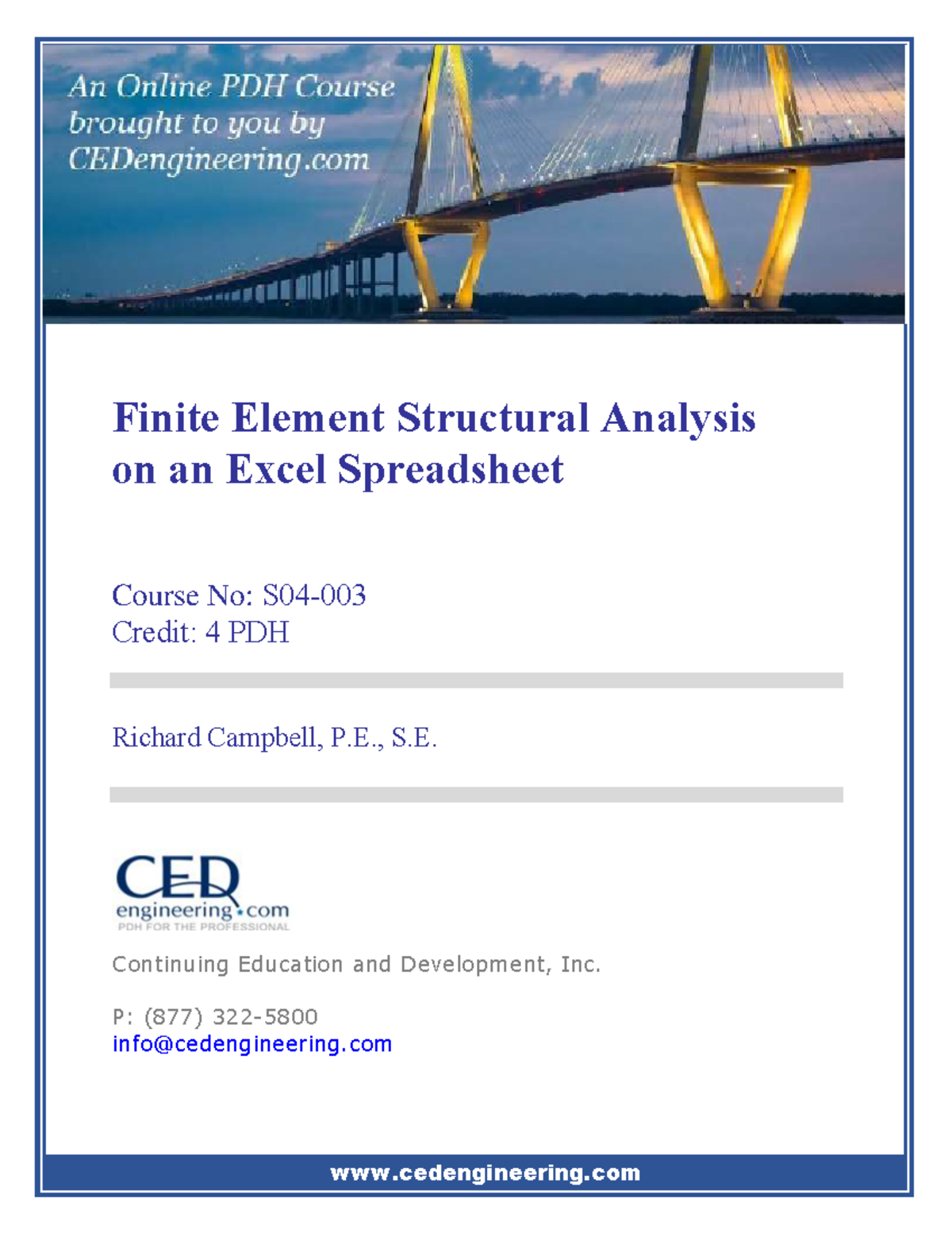 S04-003 - Simplified Finite Element Structural Analysis Using Excel - Studocu