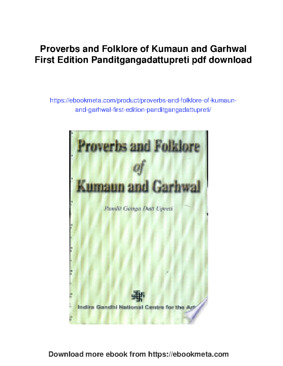Proverbs and folklore of Kumaun and Garhwal: First edition download ...