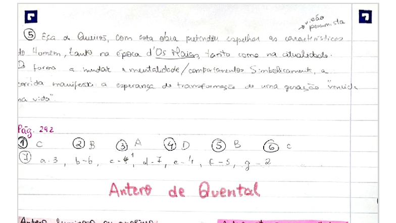 Antero de quental - resumo simples português - visão person sta 5 Eca a ...