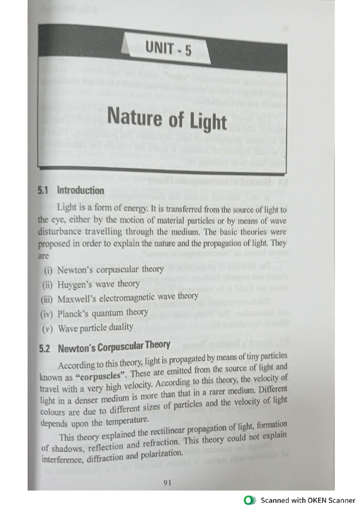 Unit-5. Nature of light - UNIT 5 Nature of Light 5 Introduction Light ...