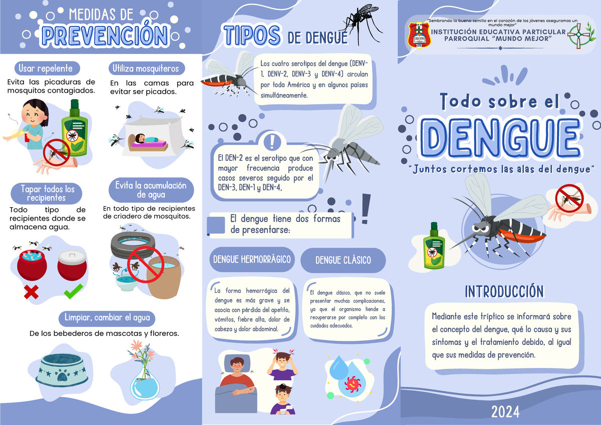 Tríptico Informativo sobre el Dengue y sus Prevenciones - Studocu