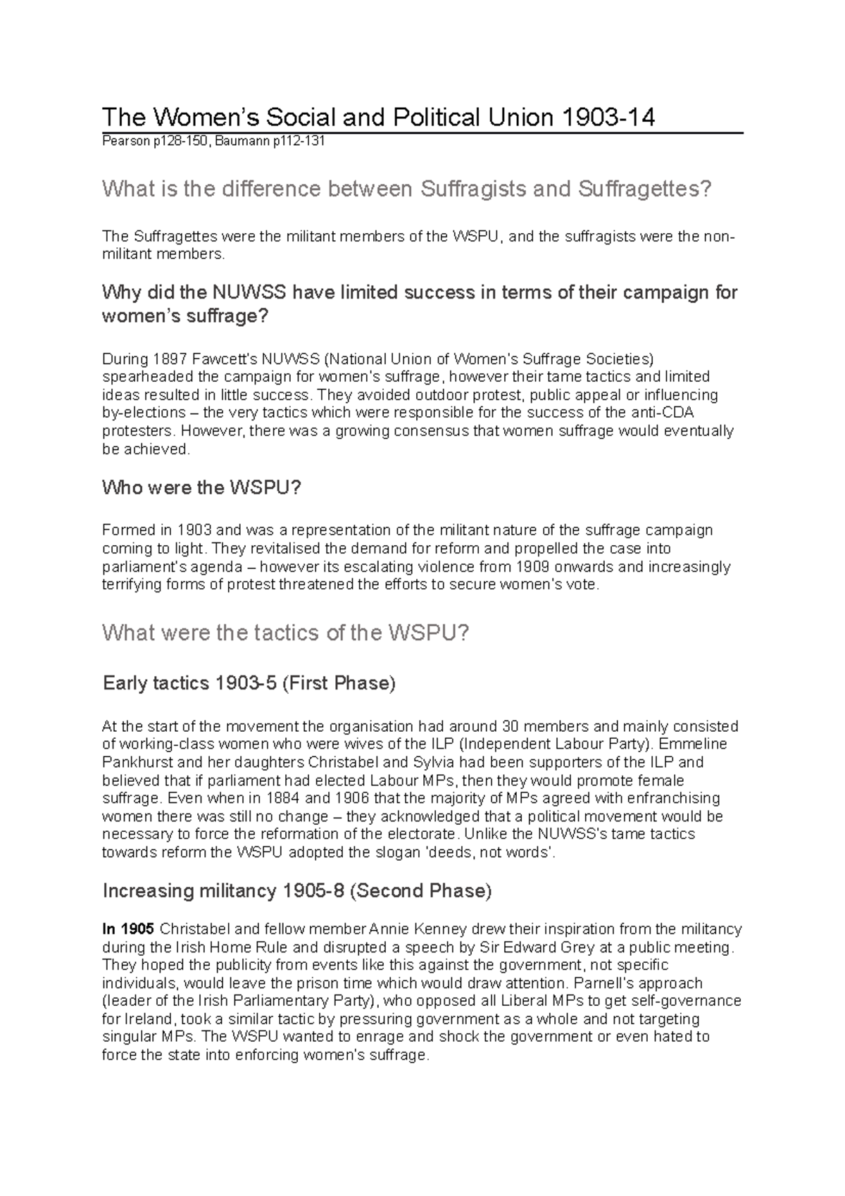 WSPU 1903-1914: Understanding Militant Suffrage Tactics and Key Figures ...