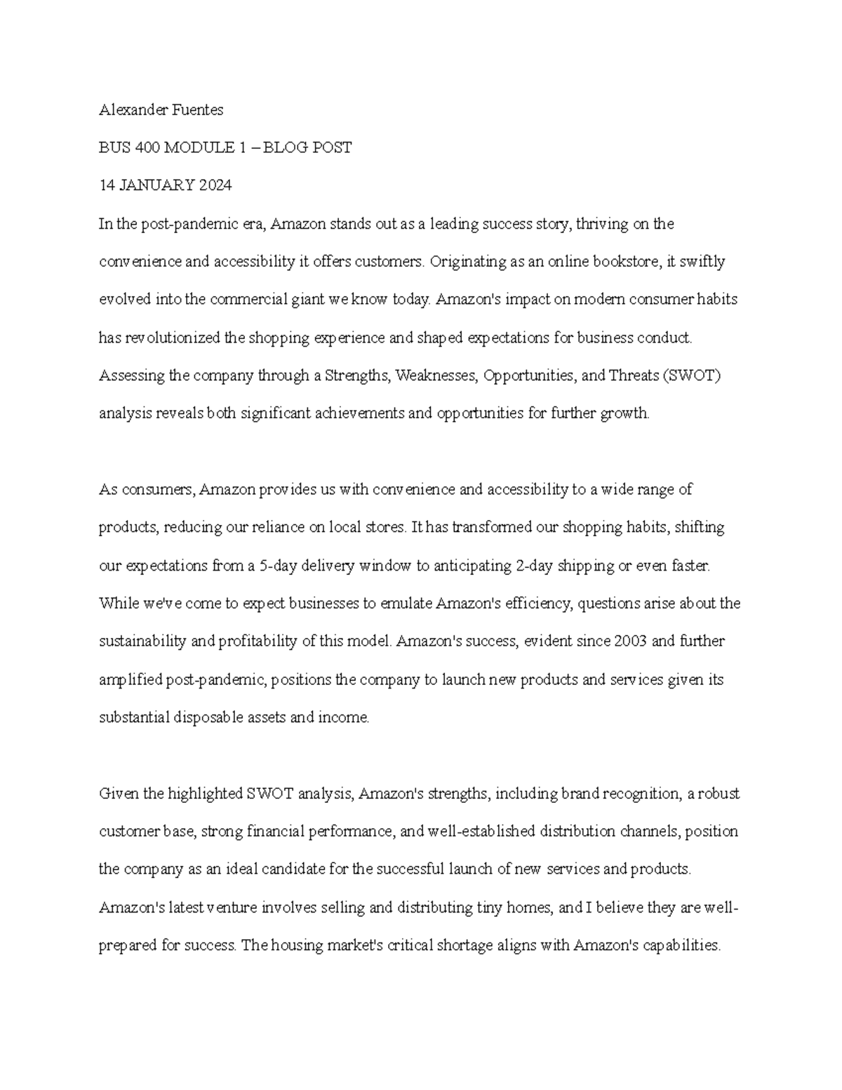 BUS 400 MODUL3 1 – BLOG POST - Alexander Fuentes BUS 400 MODULE 1 ...