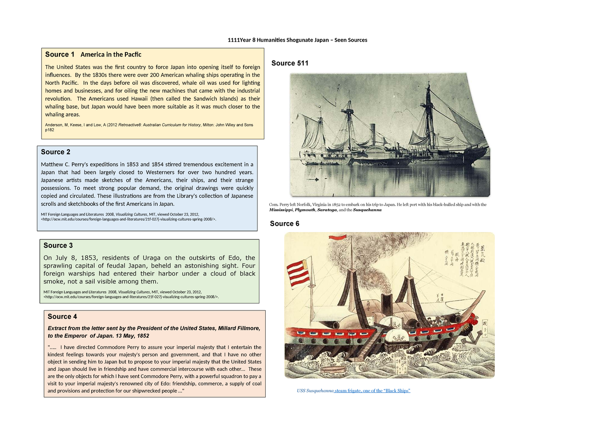 2019 T4 Yr 8 Humanities: Shogunate Japan Sources Analysis - Studocu