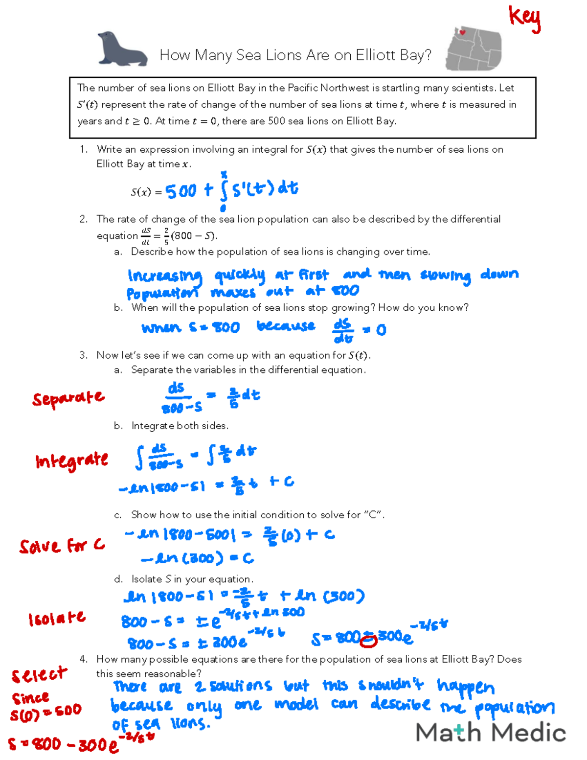 Lesson 7.4 Answer Key: Sea Lion Population Dynamics AP Calc 2fc684b696 ...
