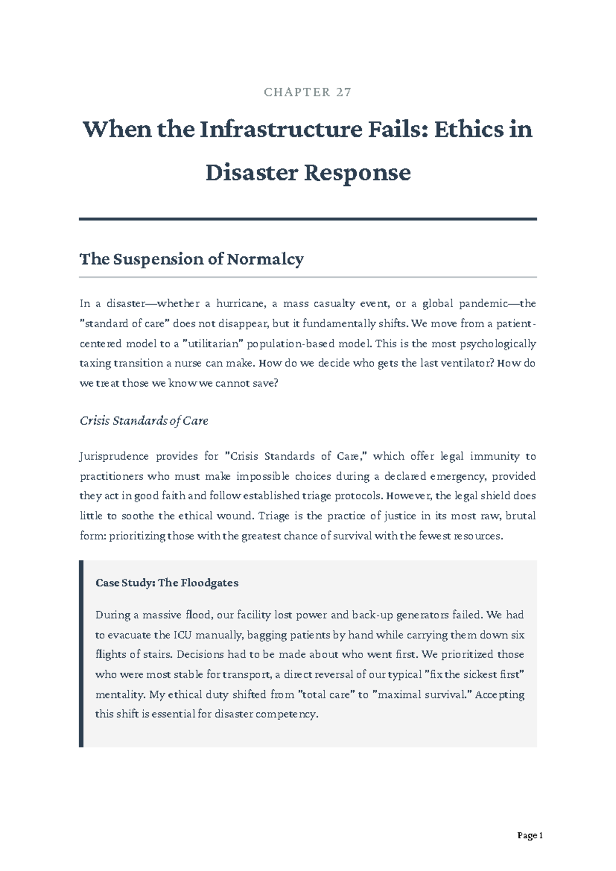 C H A P T E R 27: Ethics in Disaster Response & Triage Decisions - Studocu