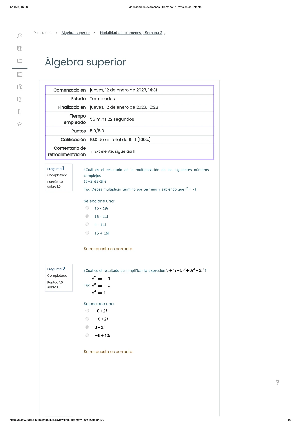 Modalidad de exámenes Semana 3 algebra superiro - Álgebra superior ...