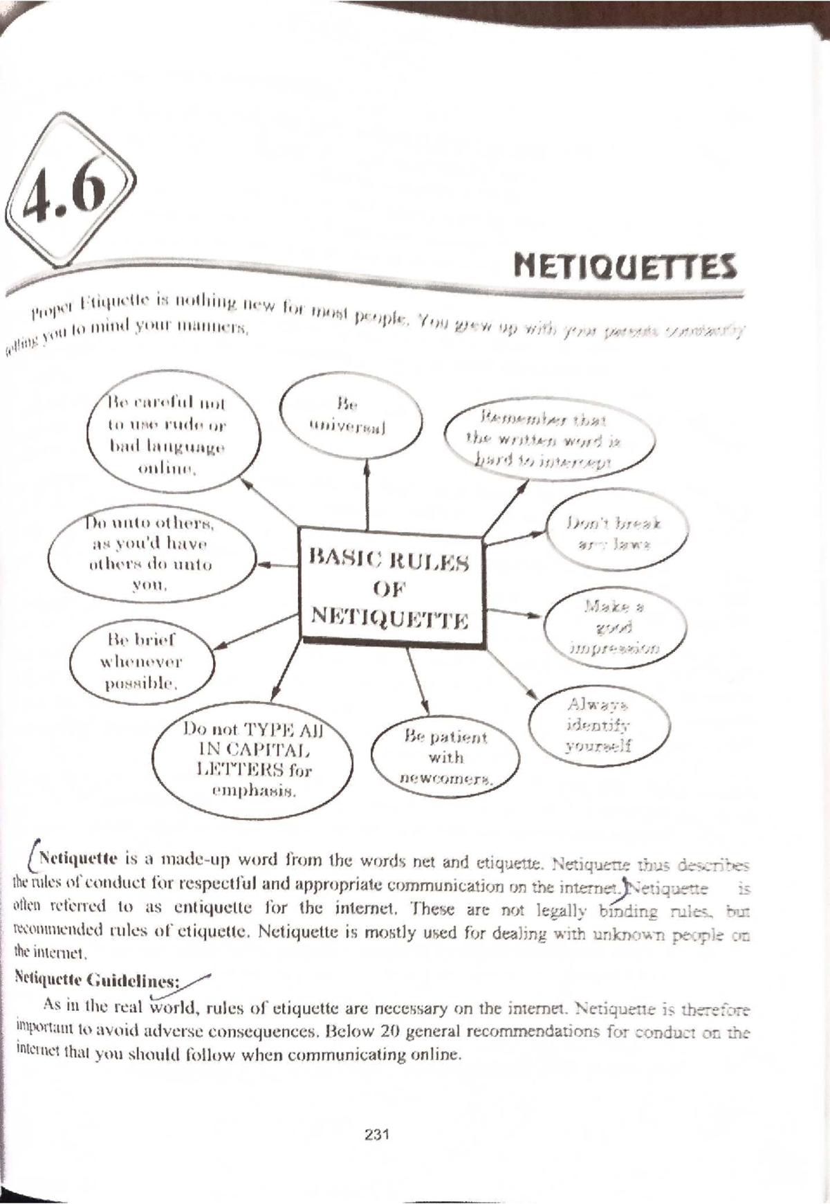 4.6 NETIQUETTE Guidelines for Respectful Online Communication - Studocu