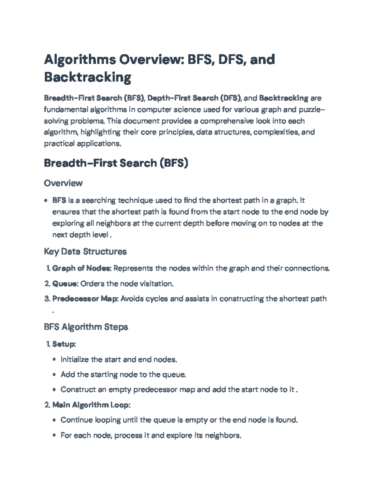 Algorithms Overview Bfs Dfs And Backtracking Techniques Algorithms Overview Bfs Dfs And