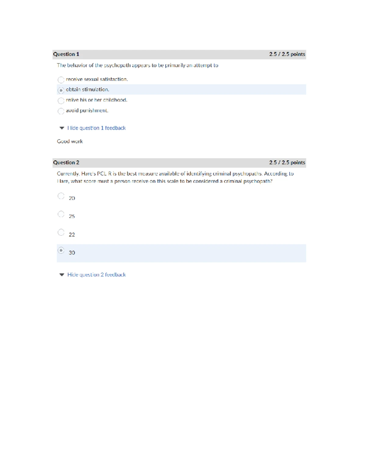 2-3 quiz - 22.5/25 points - 2-3 Quiz: Chapters 4, 5, and 11 Overall ...