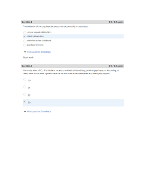 2-3 quiz - 22.5/25 points - 2-3 Quiz: Chapters 4, 5, and 11 Overall ...