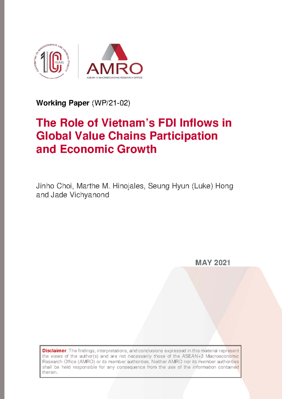 The Role of FDI Inflows in GVC Participation & Economic Growth: A Study ...