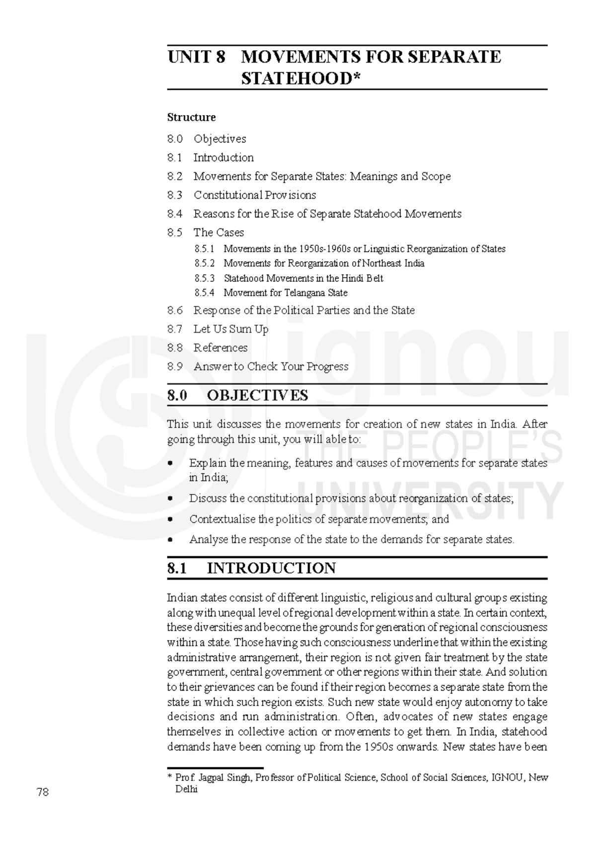 Linguistic org of state ge - Regional Aspirations and Movements UNIT 8 ...