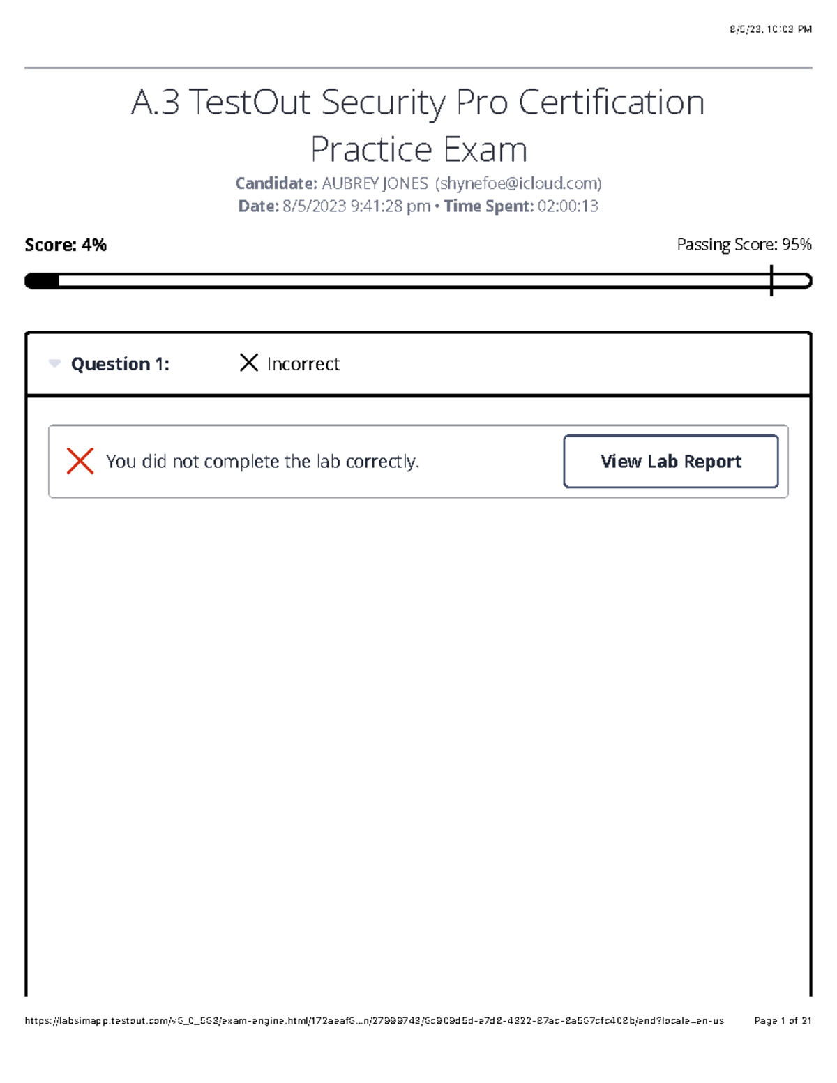 Practice Exam 333: TestOut Security Pro Certification Questions - Studocu
