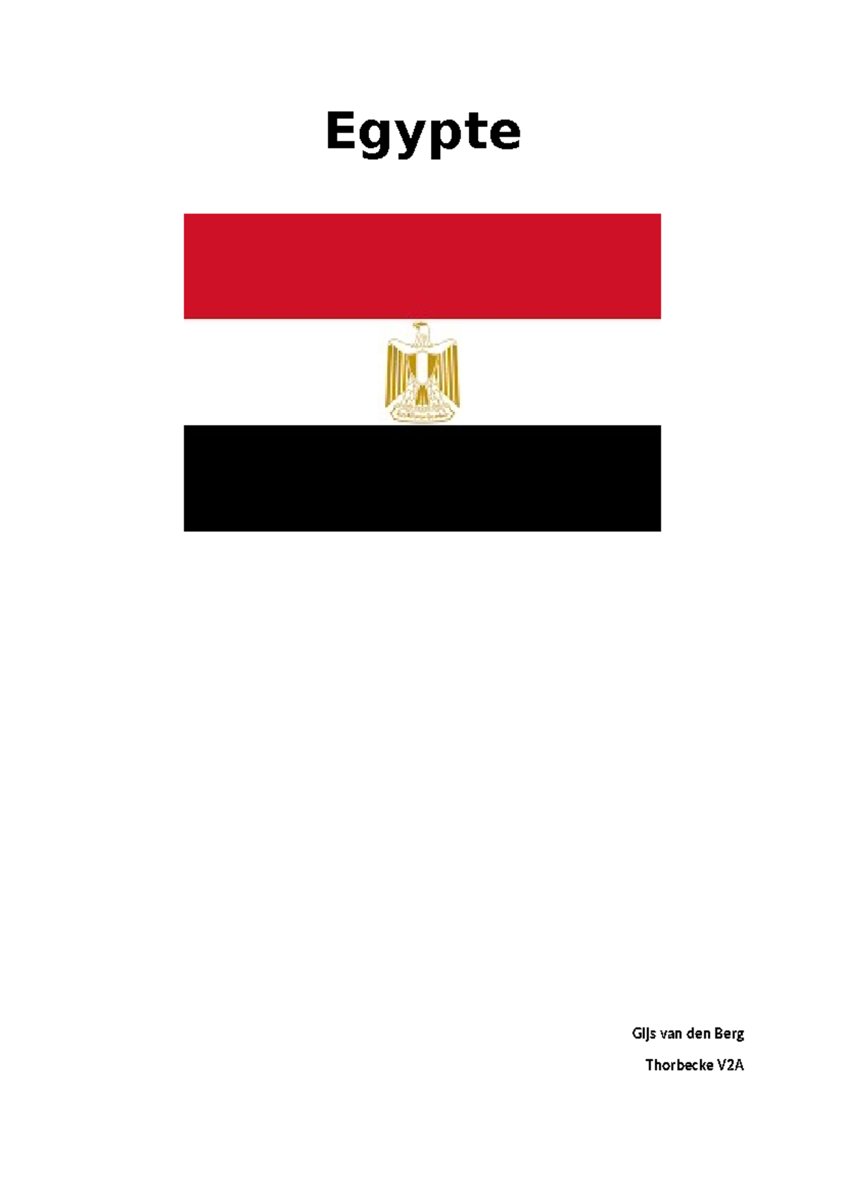 Aardrijkskunde Opdracht: Informatie over Egypte (V2A) - Studeersnel
