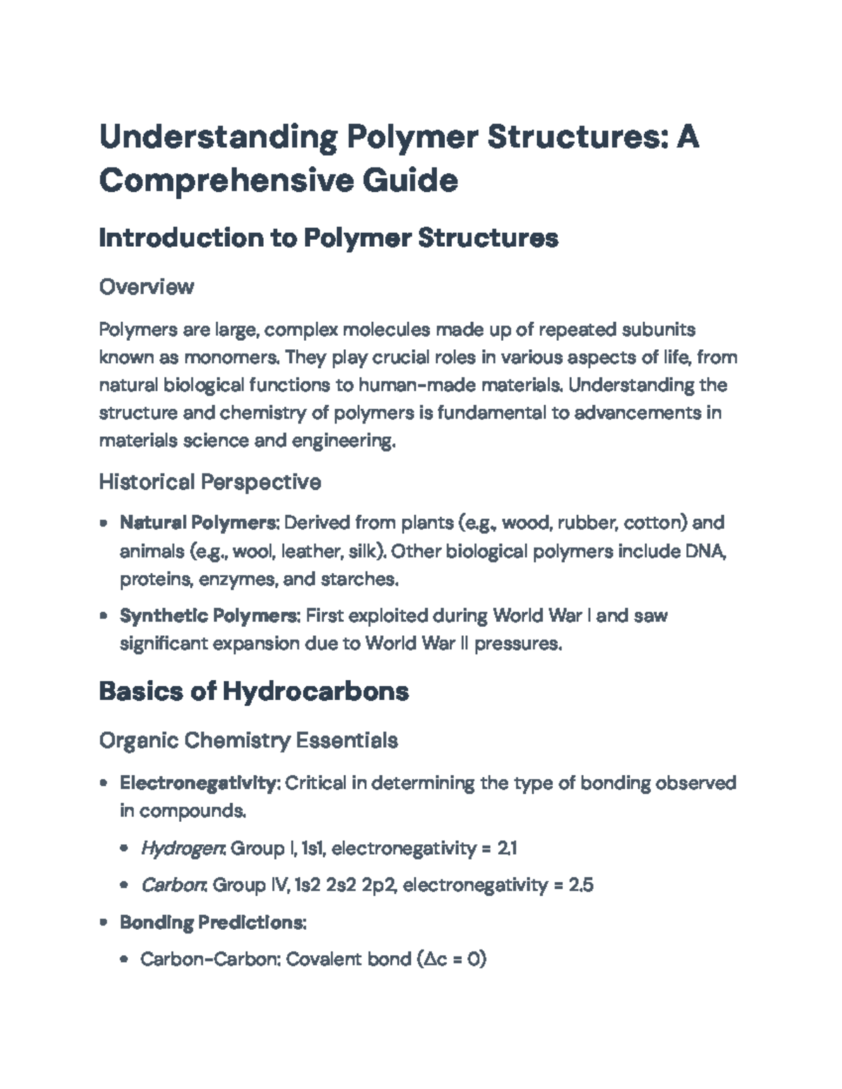 Understanding Polymer Structures: Key Concepts and Chemical Properties - Understanding Polymer ...
