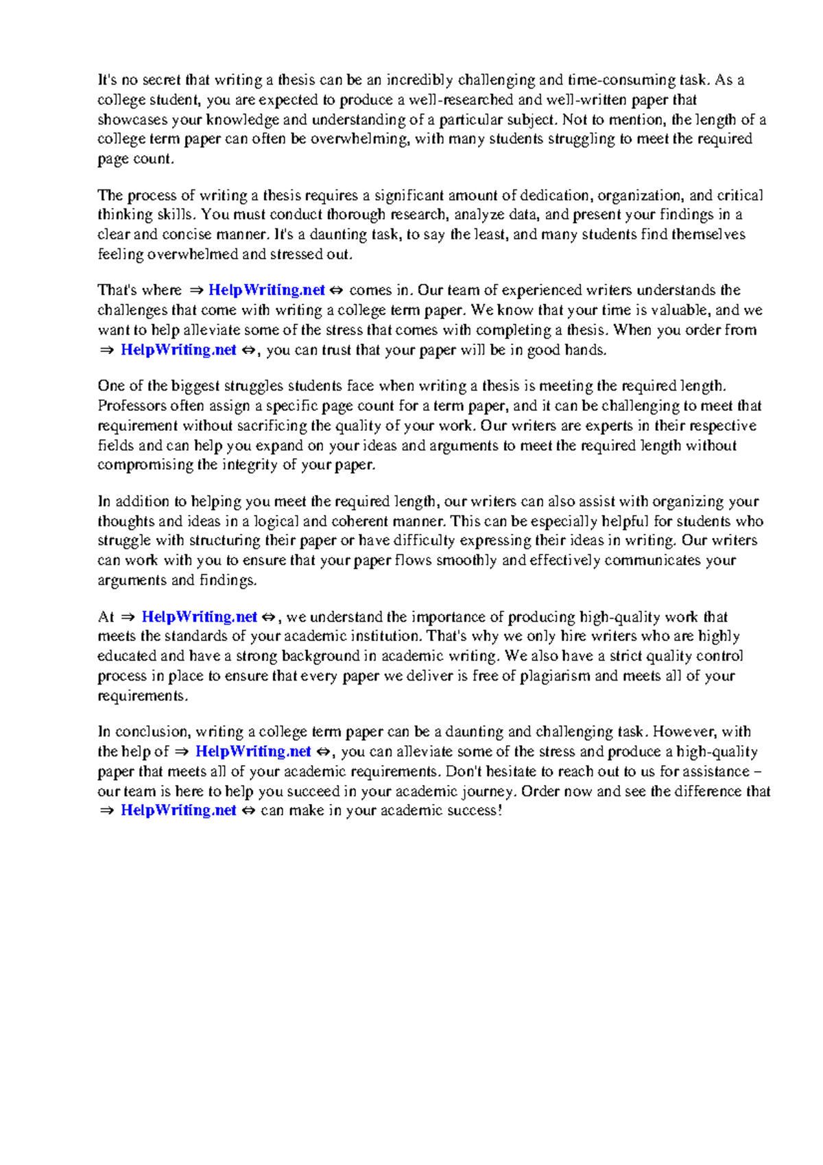 College term paper length - It's no secret that writing a thesis can be ...